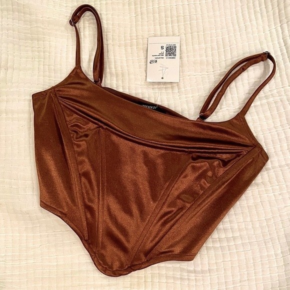 Forever 21 | Tops | Nwt Rust Brown Satin Corset Cami Top | Poshmark